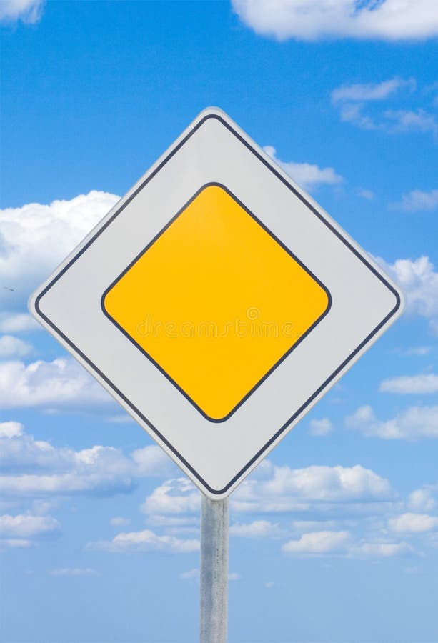 Yellow Sign with Split Arrows Stock Image - Image of yellow, traffic ...