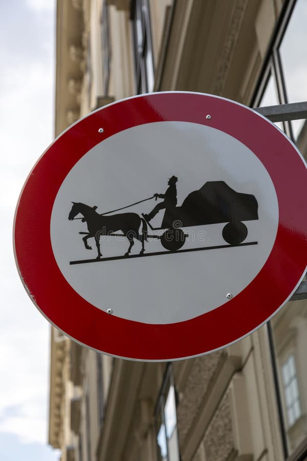 Road Sign "Prohibition of Movement for Horse-driven Carts Stock Photo ...
