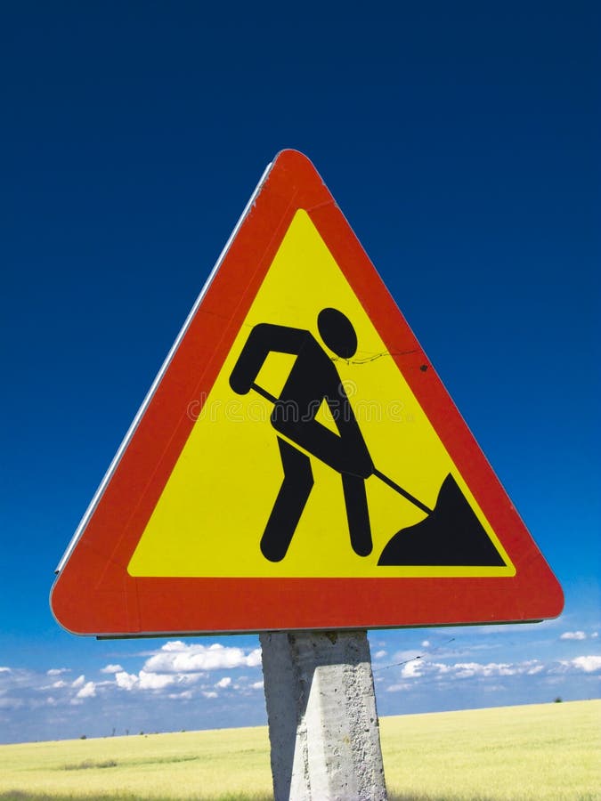 Road sign repairs stock image. Image of direction, icon - 85406843