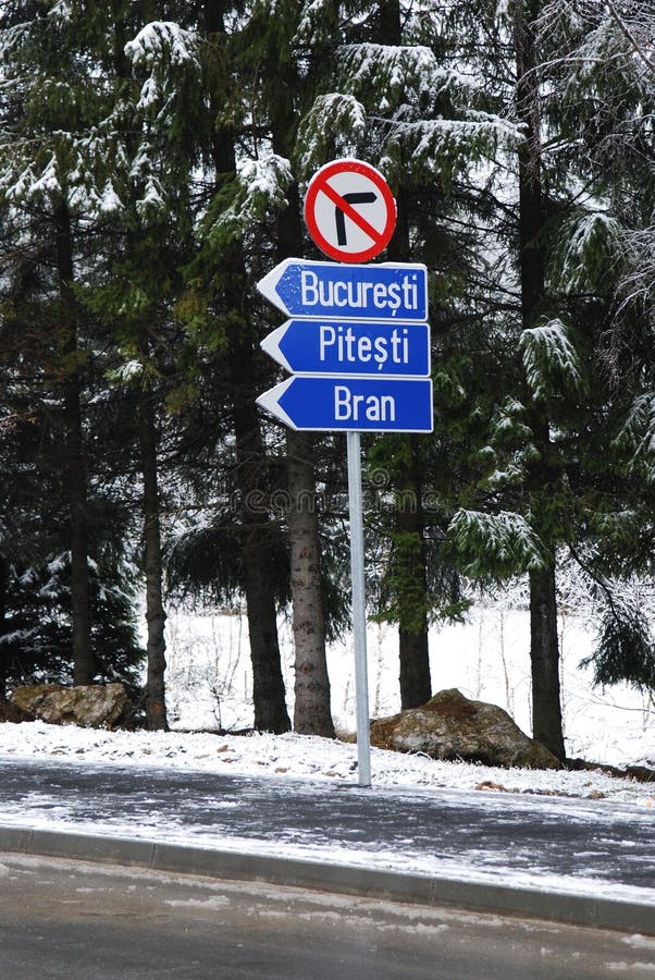 Road sign in Romania stock image. Image of road, interdiction - 7561373