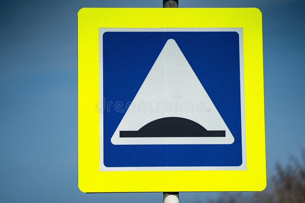 Road Sign for Roughness on the Road. Close Up Shot Stock Image - Image ...