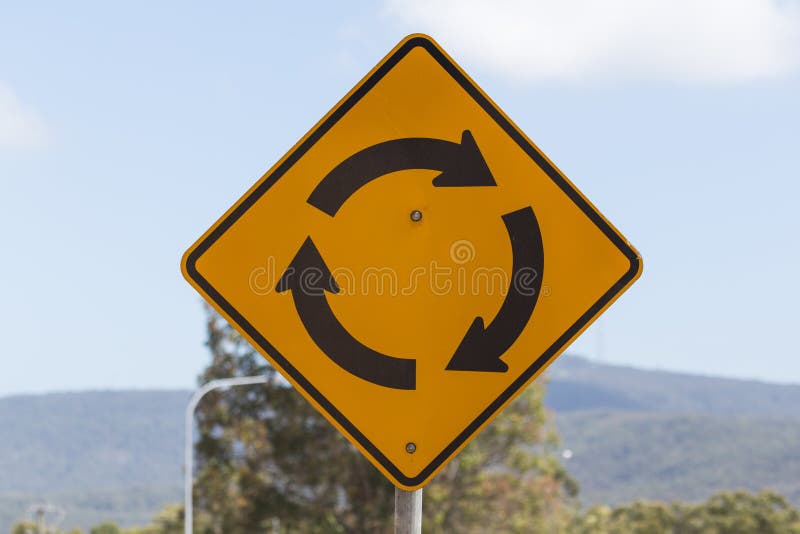 Road Sign, Roundabout. stock image. Image of direction - 81962697