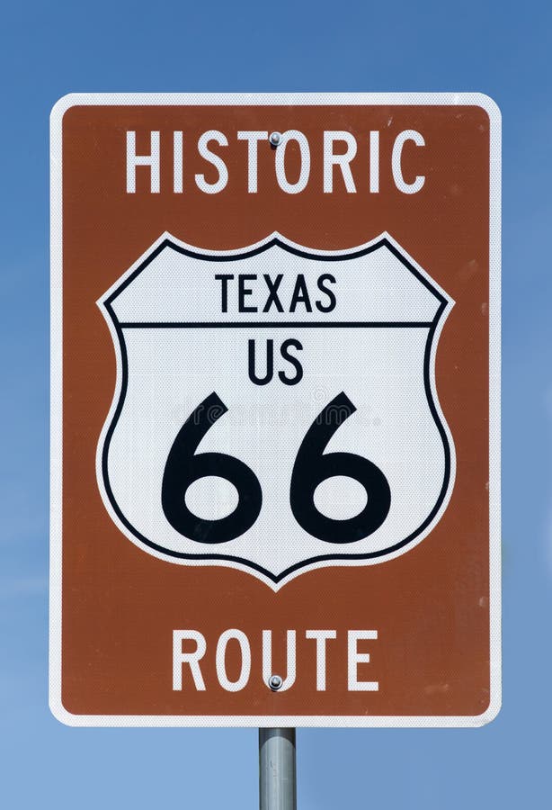 Road Sign Route 66 in Texas Stock Photo - Image of landscape, drive ...