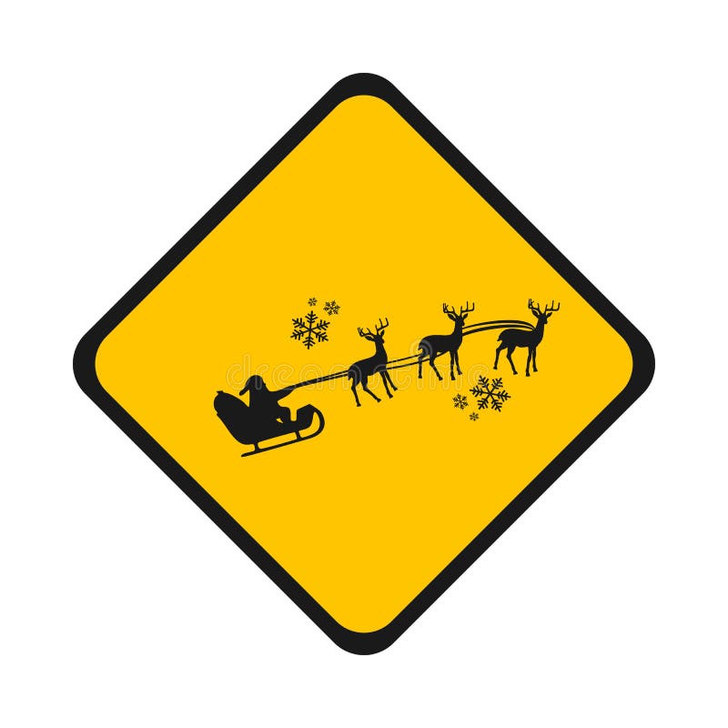 Road sign Santa stock illustration. Illustration of claus - 79108888