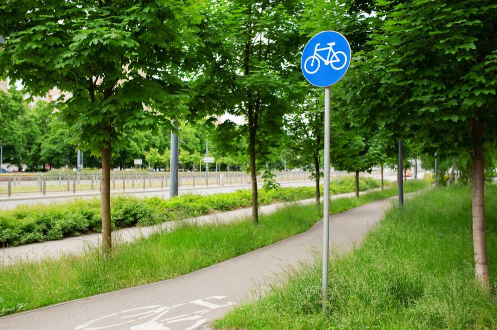 Road Sign Shared Lane Bicycles on Spring Day Outdoors Stock Image ...