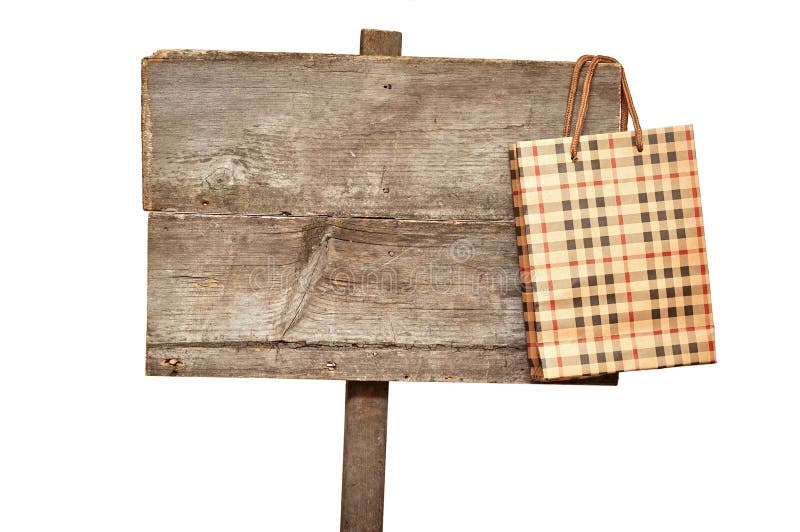 Road Sign with Shopping Bag Stock Image - Image of advert, handle: 21909879