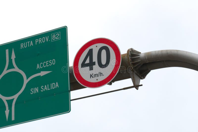 Road Sign Showing the Speed Limit in the Metric System Stock Image ...