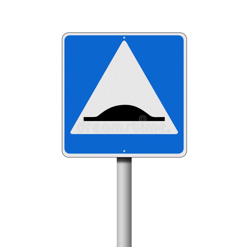 Road Sign Speed Bump Isolated on White, Illustration Stock Illustration ...