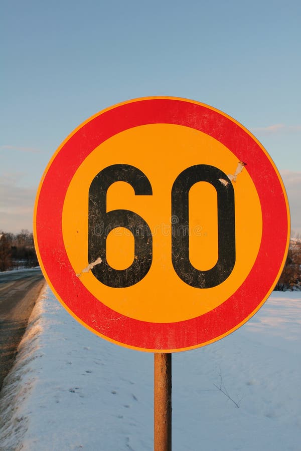 Road sign speed limit 60 stock image. Image of circle - 92356339