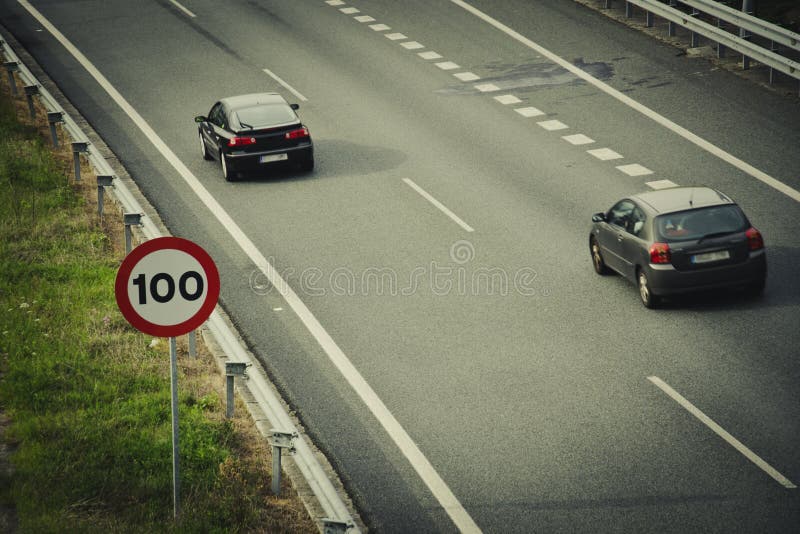 Road sign for speed limit stock photo. Image of striped - 54034322