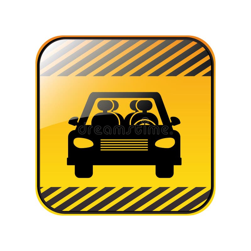 Road Sign Square of Car Crossing Stock Vector - Illustration of vector ...