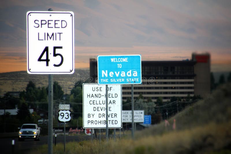 Road Sign in the State of Nevada Stock Photo - Image of highway ...
