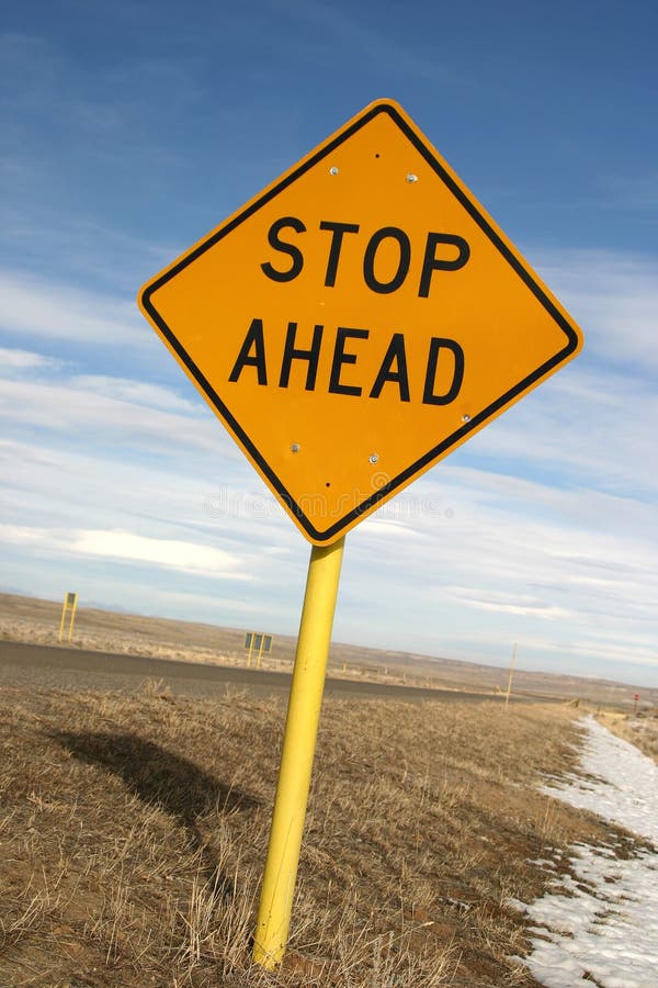 Road Sign Stop Ahead stock photo. Image of danger, business - 484084