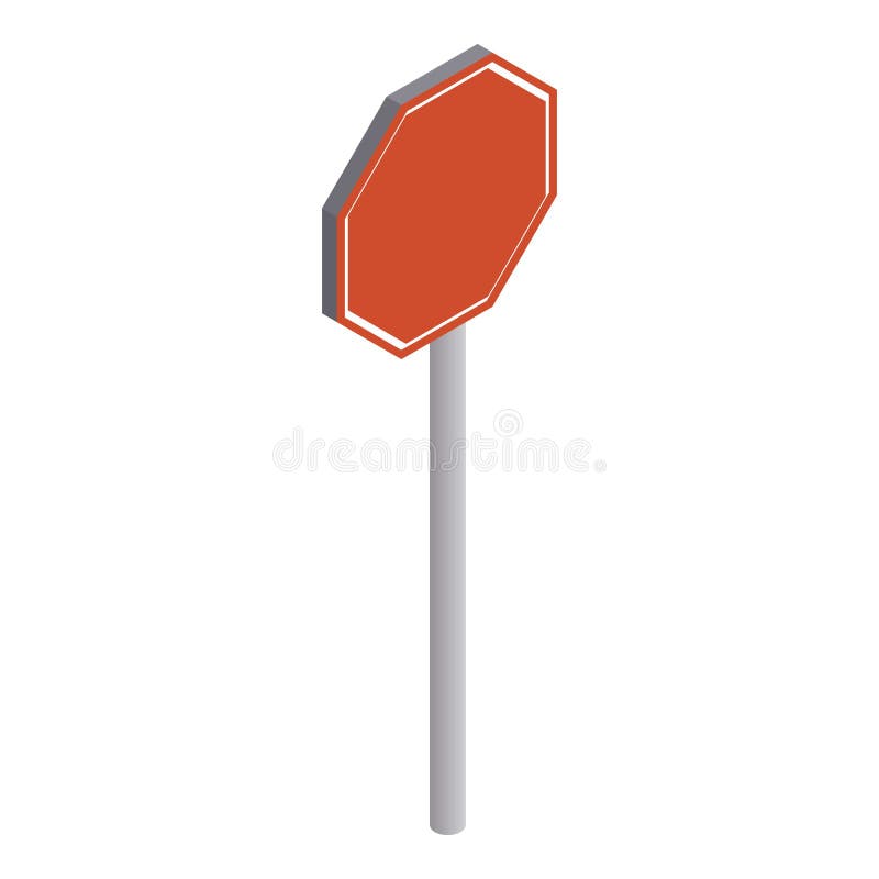 Road Sign Stop Icon, Isometric 3d Style Stock Vector - Illustration of ...