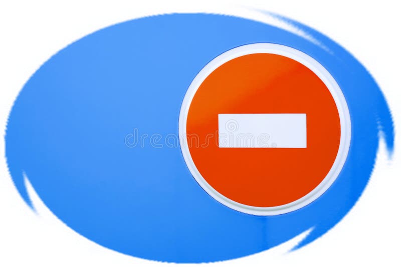 Road Sign Stop Traffic Prohibited on Blue Background Stock Image ...