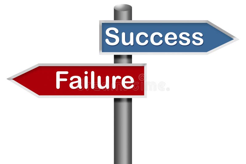 Road Sign with Success and Failure Word Stock Illustration ...