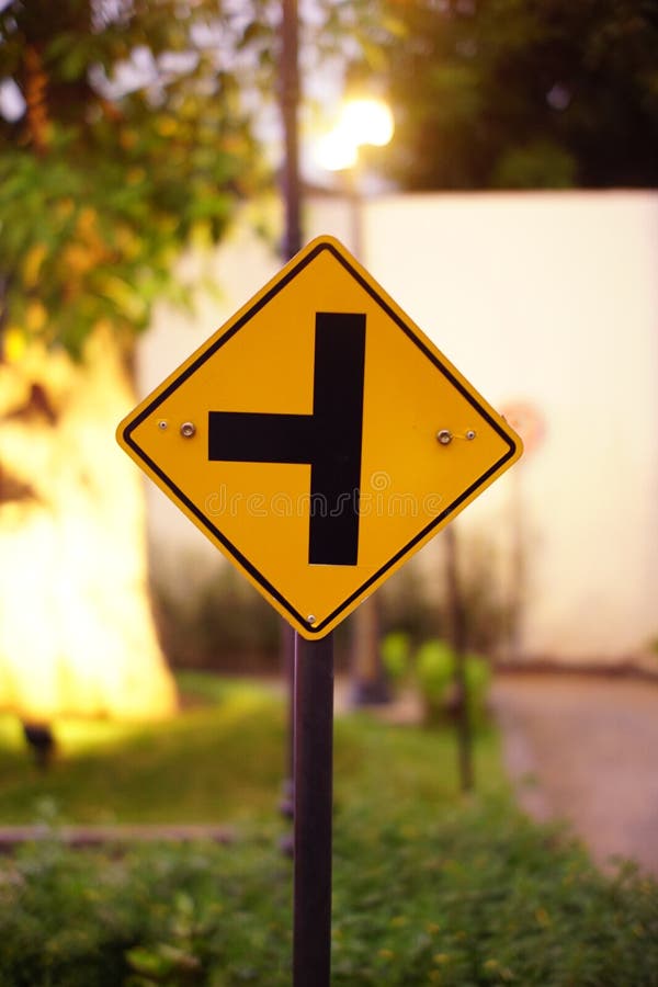 Road Sign T Junction Ahead Stock Photos - Free & Royalty-Free Stock ...