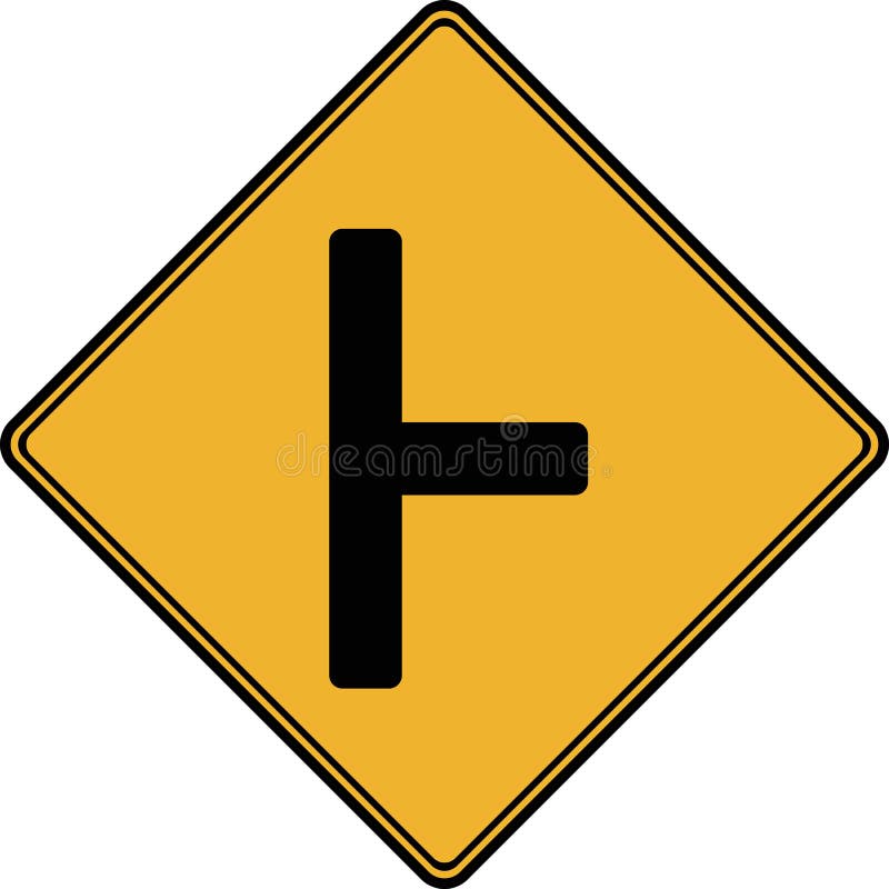 A Road Sign, T Shaped Intersection. Vector Image. Stock Vector ...