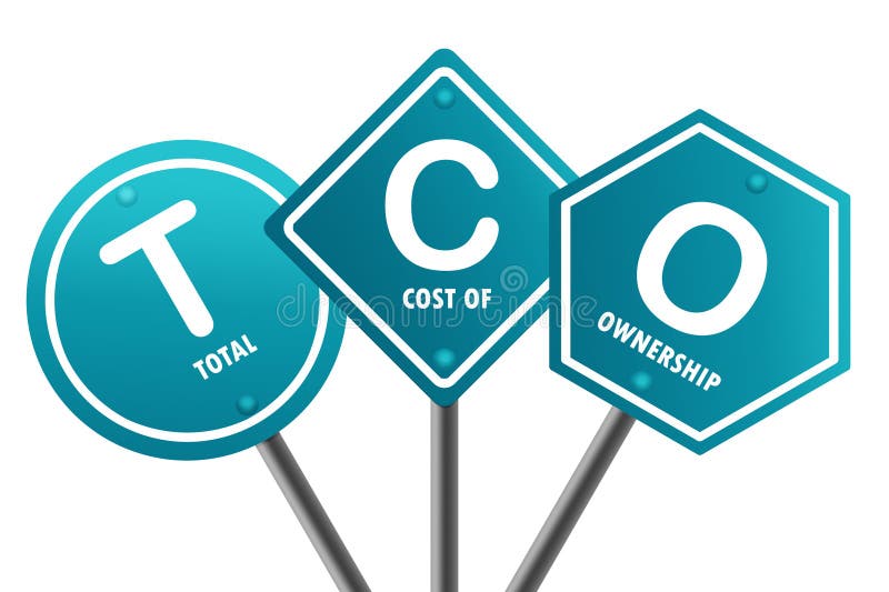 Road Sign with TCO - Total Cost of Ownership Word Stock Illustration ...