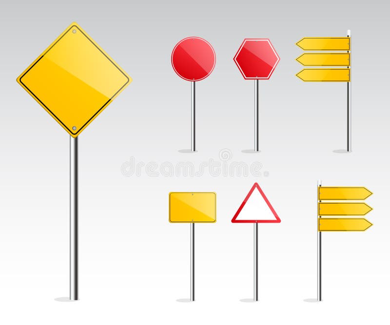 Road Sign Template for Text Stock Vector - Illustration of copy, panel ...