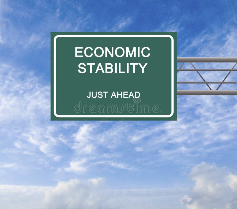 Road Sign To Economic Stability Stock Image - Image of horizontal, sign ...