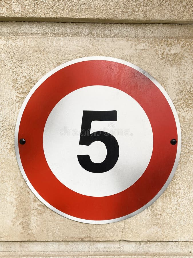 Road Sign To Limit the Speed To 5 Km / H Stock Photo - Image of five ...