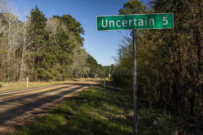 Road Sign To Uncertain. Background, Marshall Stock Image - Image of ...