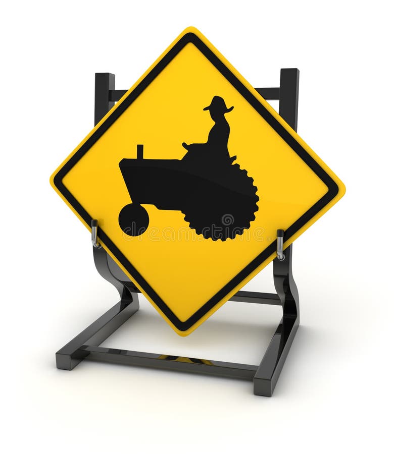 Road Sign Warning - Tractor Stock Vector - Illustration of ahead, logo ...