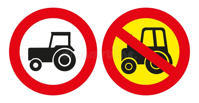 Road Sign Tractor Passage is Prohibited. Vector Graphics Stock Vector ...