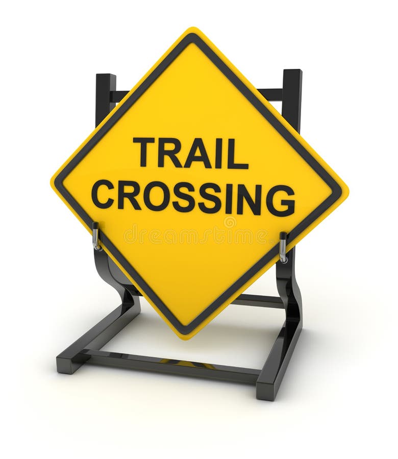 Road sign - trail crossing stock illustration. Illustration of symbol ...