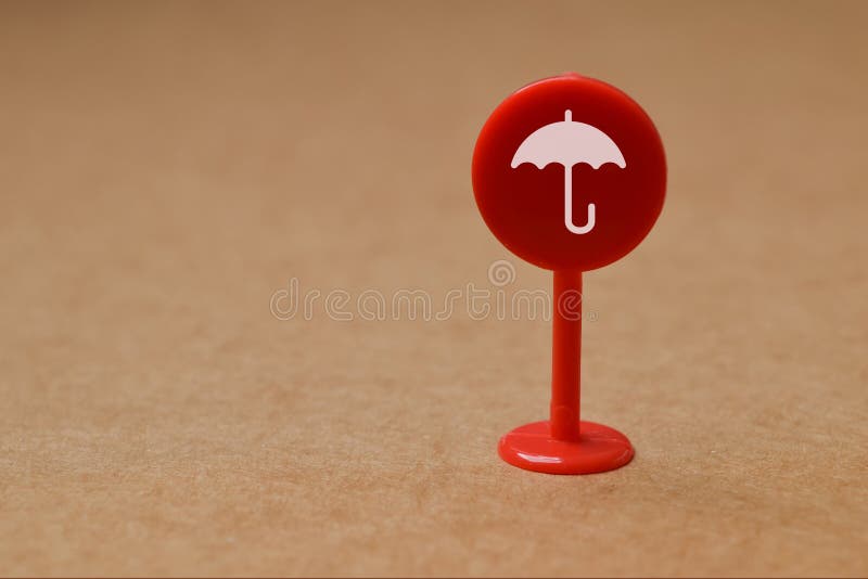 Road Sign with Umbrella Symbol. Insurance Coverage Concept Stock Image ...
