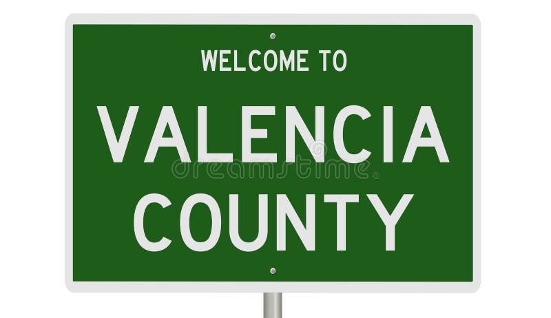 Road Sign for Valencia County Stock Illustration - Illustration of ...