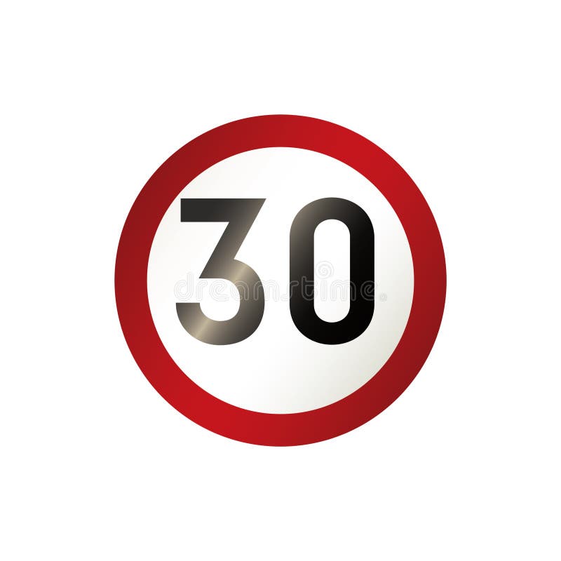 30 Road Sign. Vector Illustration Decorative Design Stock Vector ...