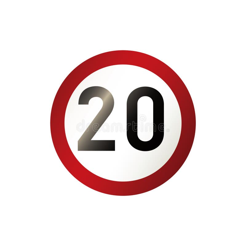 20 Road Sign. Vector Illustration Decorative Design Stock Vector ...