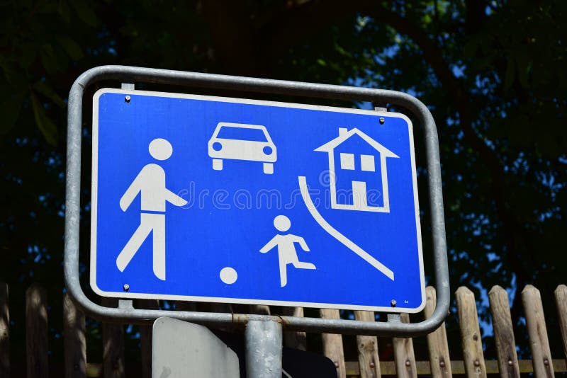 Road sign WALKING AREA stock image. Image of sign, road - 60521577