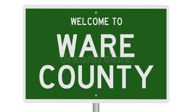 Road sign for Ware County stock illustration. Illustration of rendering ...