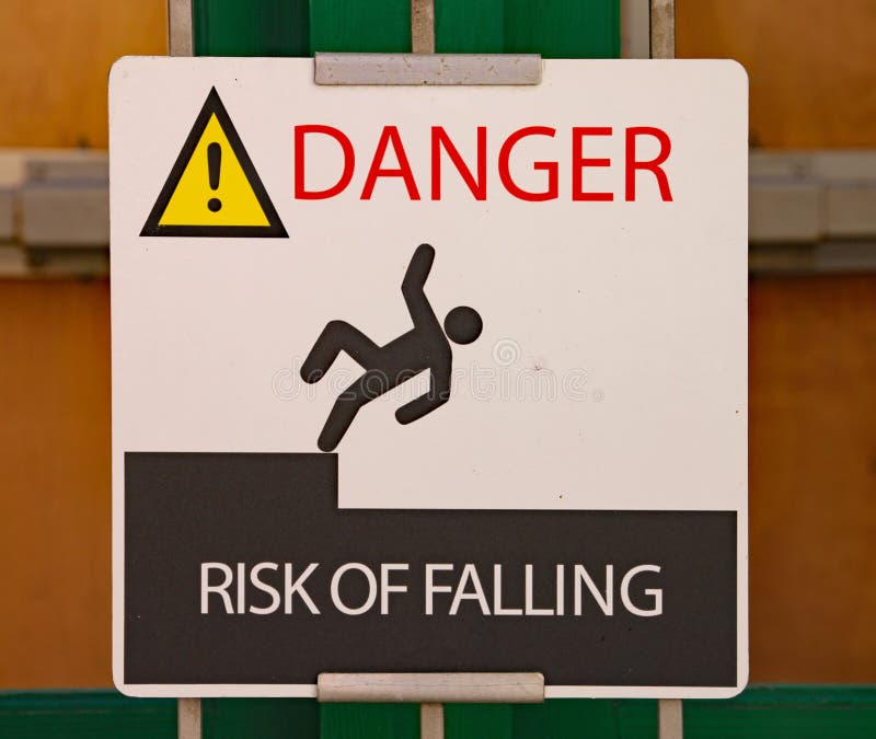 Risk of falling sign stock image. Image of accident, hurting - 22671479