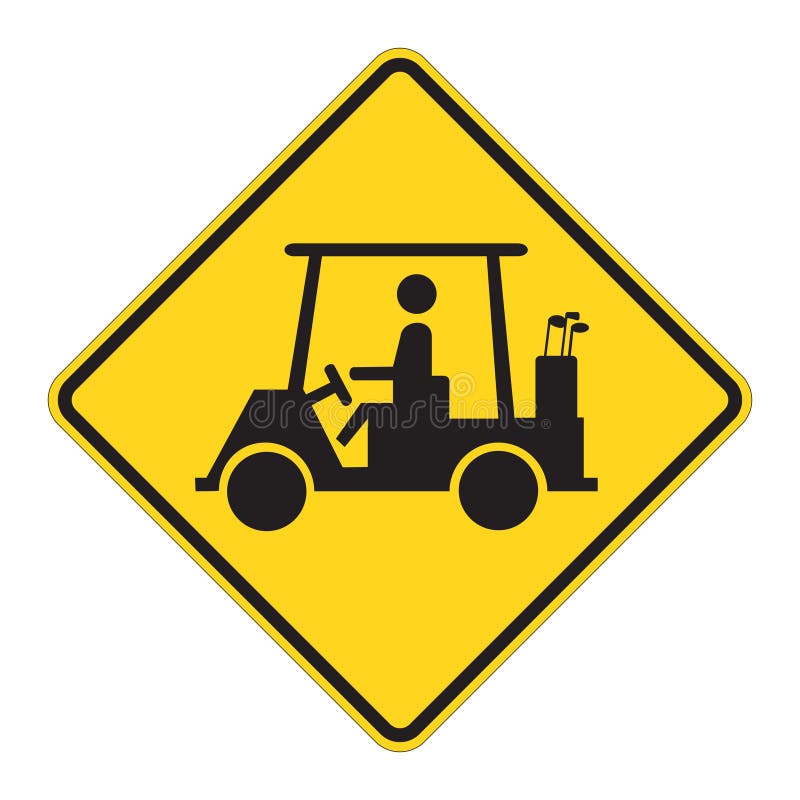 Road Sign Warning - Golf Cart Stock Vector - Illustration of slow ...