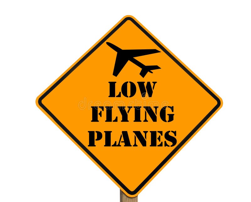 Road Sign Warning of Low Flying Planes Stock Illustration ...