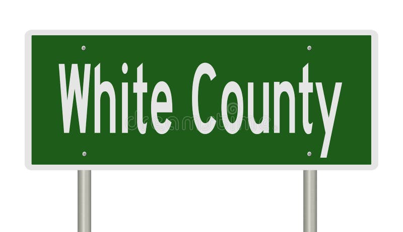 Road sign for White County stock illustration. Illustration of location ...