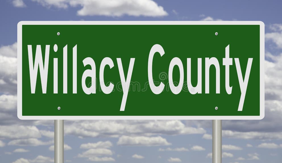 Road Sign for Willacy County Stock Illustration - Illustration of ...