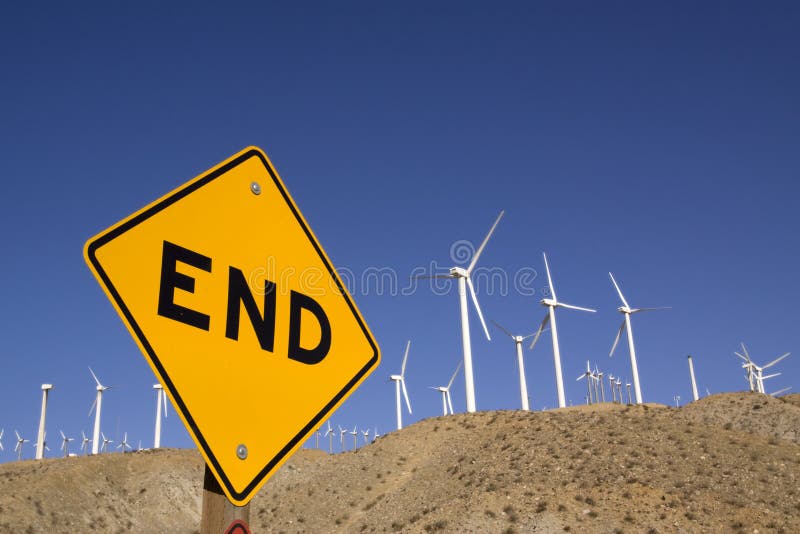 Road Sign with Wind Turbines Stock Photo - Image of road, energy: 13296556