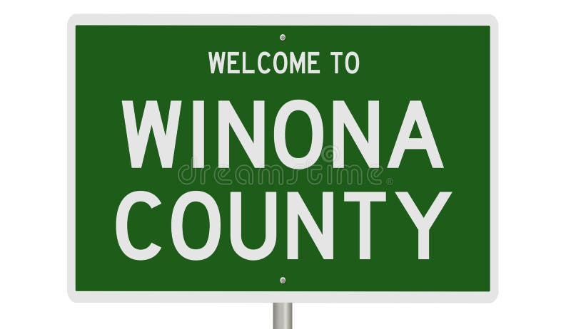 Road Sign for Winona County Stock Illustration - Illustration of road ...