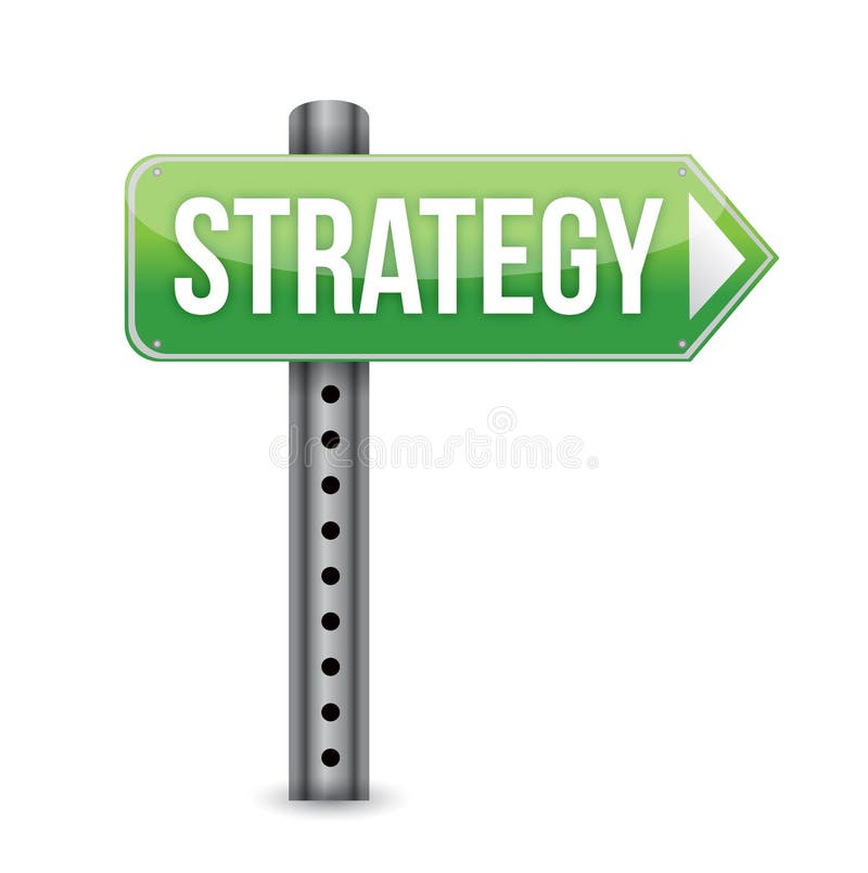 Road Sign with Word Strategy on it. Stock Illustration - Illustration ...