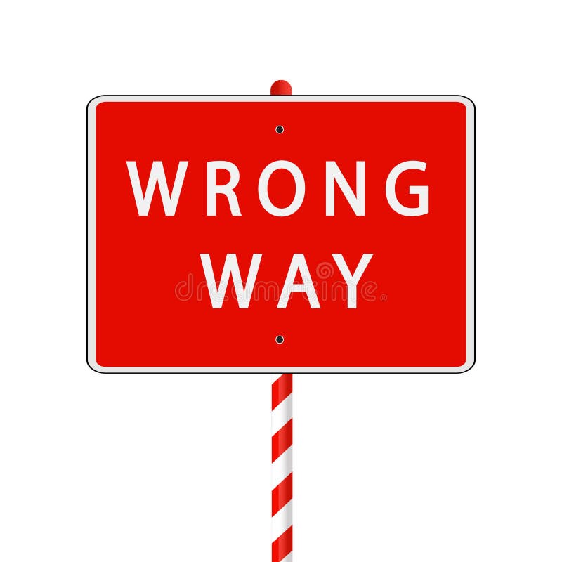 Roadsign Wrong Way stock illustration. Illustration of graphics - 211193576