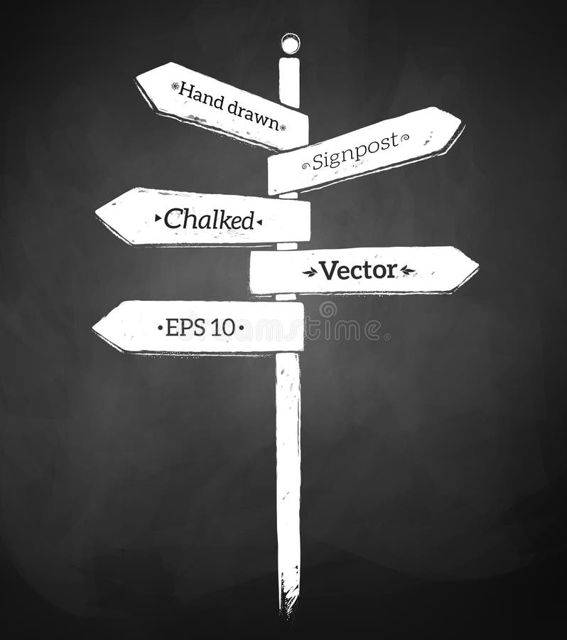 Road signpost symbol stock vector. Illustration of blackboard - 52259232