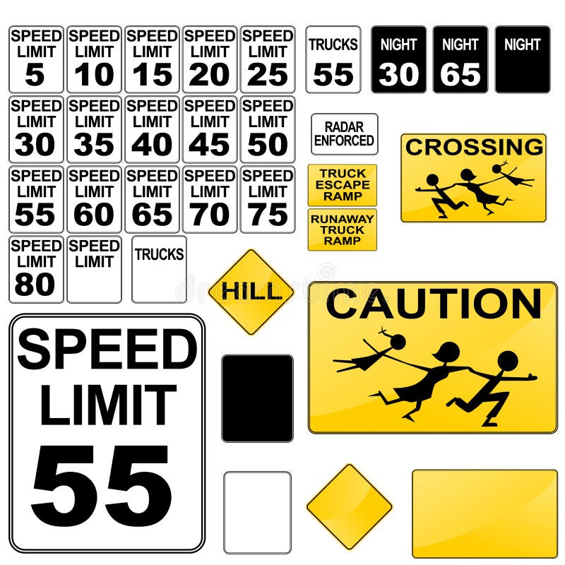 Road Signs stock vector. Illustration of signs, crossing - 20579792