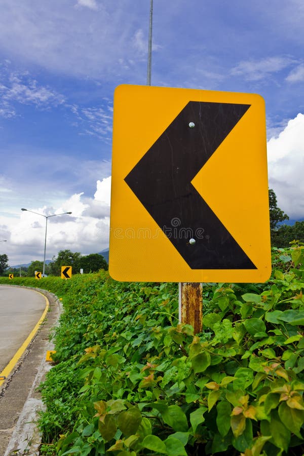 Sharp left turn sign stock photo. Image of sign, left - 25407898