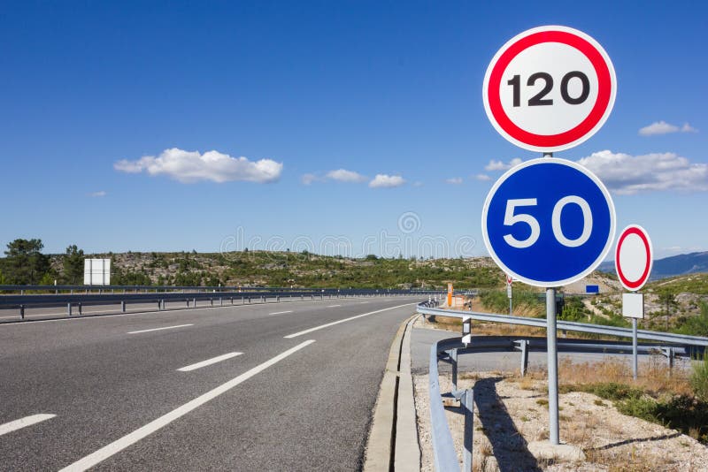 Road Sign Speed Limit 120 Stock Photos - Free & Royalty-Free Stock ...