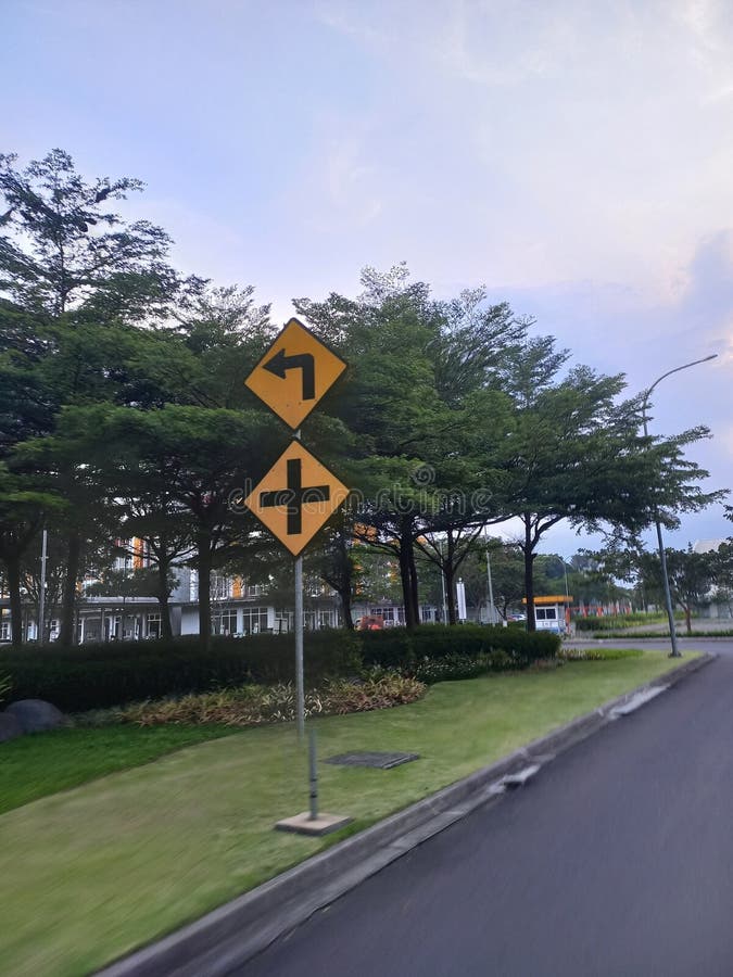 Road Signs Adorn the Beautiful Park Stock Photo - Image of road, adorn ...